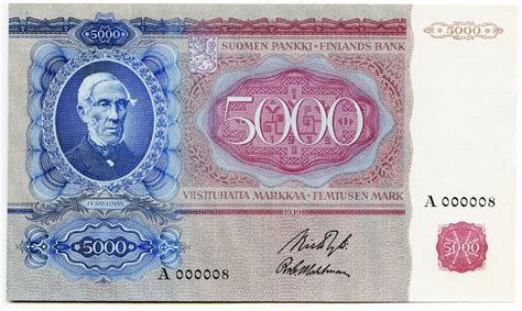 5000 Markan Seteli Vuodelta 1939 Helsingin Kaupunki