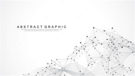 Premium Vector Digits Abstract Background With Connected Line And Dots Wave Flow Digital