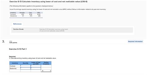 Solved Exercise Calculate Inventory Using Lower Of Cost Chegg