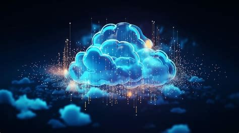 Premium Photo Cloud Connection Technology Data Transfer Cloud Ai Generative