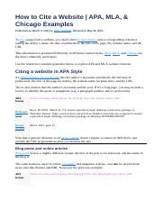 How To Cite A Website Docx How To Cite A Website APA MLA Chicago