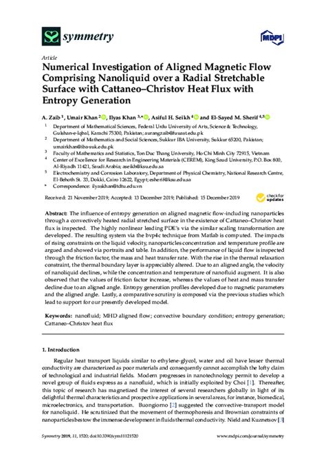 Pdf Numerical Investigation Of Aligned Magnetic Flow Comprising