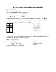 Solving Quadratic Equations By Graphing Examples And Course Hero