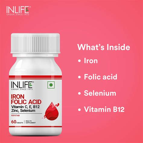Buy Inlife Iron Folic Acid Supplement 60 Tablets Online And Get Upto 60
