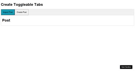 Tab Panel Codesandbox