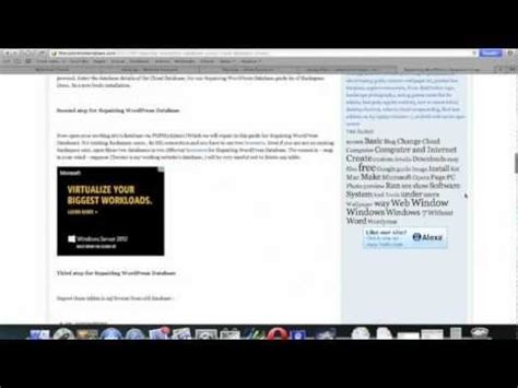 Working With WordPress MySQL Through PHPMyAdmin Video Guide Mysql Video Technology Articles