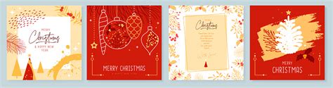 크리스마스 휴일 인사말 카드 또는 크리스마스 꽃 황폐와 커버의 세트입니다 벡터 일러스트 레이 션 갈란드 장식품에 대한 스톡 벡터 아트 및 기타 이미지 Istock