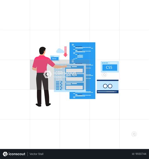Programmer Is Coding In Css And Html Code Animation By Vector Stall