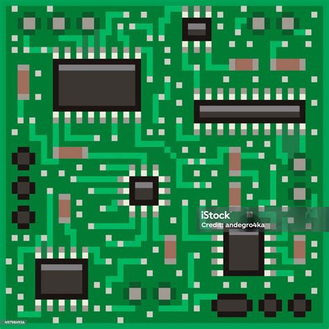 Pixel Microchip Isolated Vector Stock Illustration Download Image Now