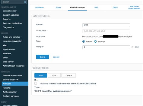 Ipv6 Gateway Is Not Work Discussions Sophos Firewall Sophos Community Connect Learn