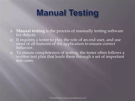 Presents Manual Testing Ppt