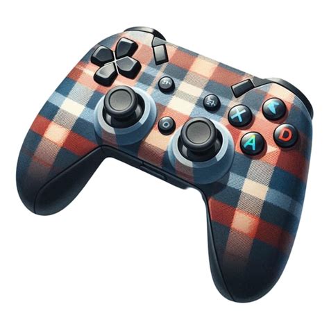 Buffalo Plaid Gaming Controller Premium Ai Generated Image