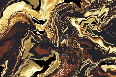 Gold And Black Trendy Surreal Wavy Distorted Background Stock Illustration Illustration Of
