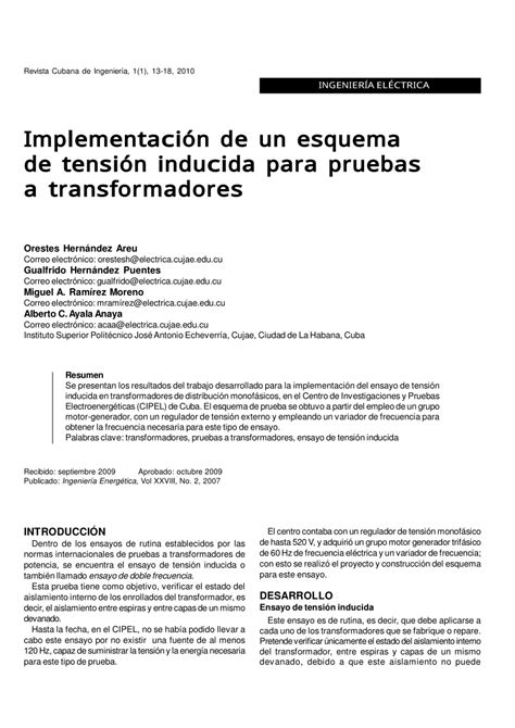 Pdf Implementation Of An Outline Of Transformer Induced Voltage Tests