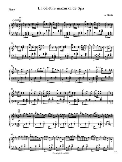 La Célèbre Mazurka De Spa Fessy Pour Orchestre Piano Pdf