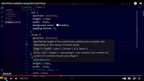 Portfolio Using Html Css Youtube