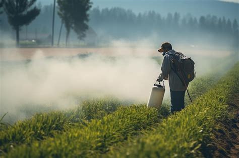 Person Fumigating Field With Pesticide Or Insecticide Ai Generative Premium Ai Generated Image