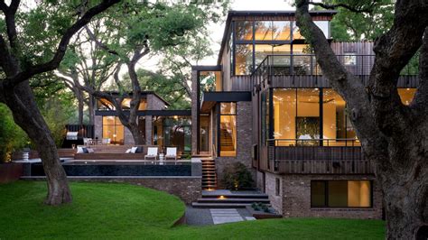 Sanders Architecture Designs Austin House Around Grove Of Oak Trees