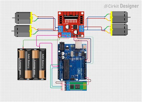 arduino uno r3 bluetooth controlled robot how to guide and editable circuit cirkit designer