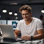 Geek Man Working On His Laptop Meme Generator Imgflip