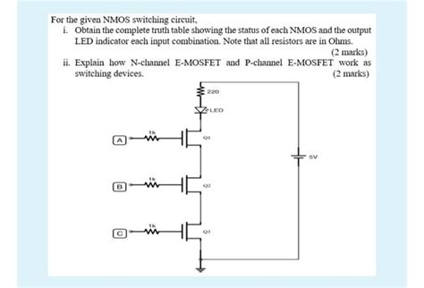 solved for the given nmos switching circuit i obtain the