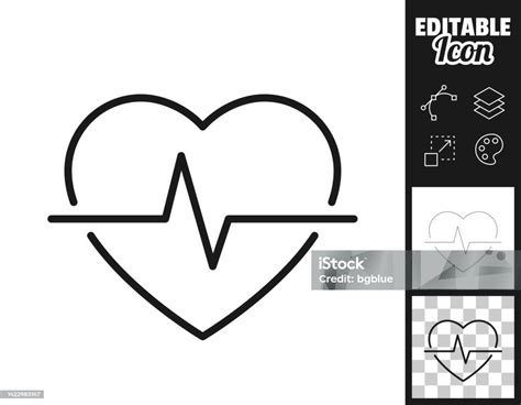 하트 비트 심장 펄스 디자인 아이콘입니다 쉽게 편집 가능 맥박 추적에 대한 스톡 벡터 아트 및 기타 이미지 맥박 추적 맥박