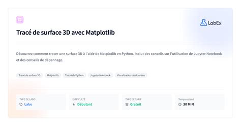 Tracé De Surface 3d Avec Matplotlib Tutoriels Python Labex