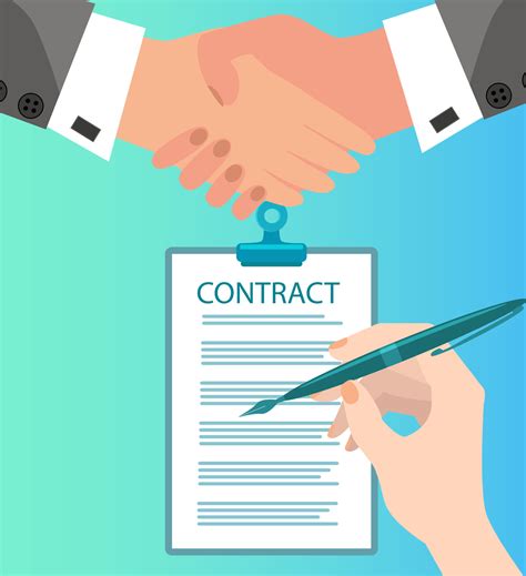 Flat Vector Illustrationpeople Signing A Contractthe Image Contains