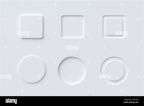 Neumorphism Design Set With Neumorphic Buttons Simple Trendy Design Elements UI Components On