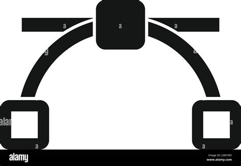 Black And White Vector Illustration Of A Bezier Curve Tool Commonly