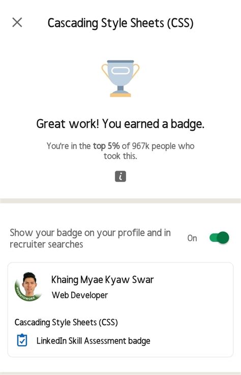 Khaing Myae K On Linkedin Linkedinskillassessment Css