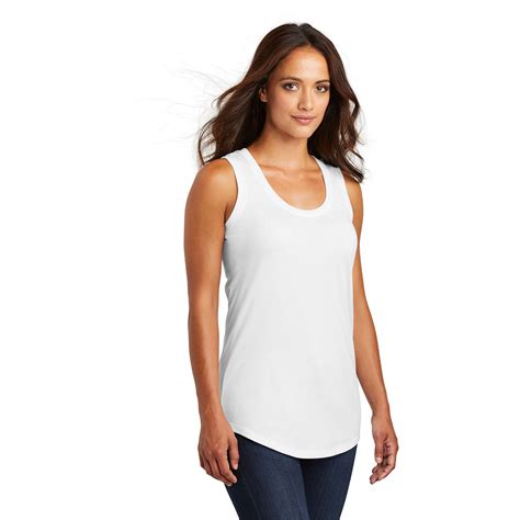 District Dm138l Womens Perfect Tri Racerback Tank White Full Source