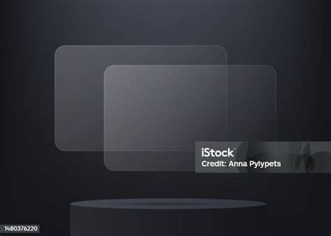 Glassmorphism Cards On Pedestal On Dark Background Glassmorphic Ui Ux Illustration Futuristic