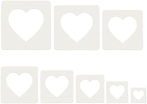 16pcs Heart Template For Crafts Plastic Heart Shaped Templates Heart