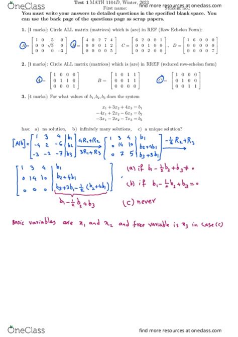 Bio 144 Lecture Notes Spring 2023 Lecture 4 Row Echelon Form Augmented Matrix