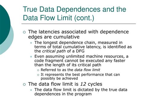 ppt understanding true data dependences in a data flow limit