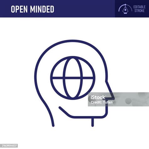 열린 마음의 아이콘 글로벌 사고 다양성 포용성 혁신 유연성 적응력 이해 문화 인식 넓은 관점 진보적 사람 뇌에 대한 스톡 벡터 아트 및 기타 이미지 Istock