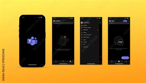 Microsoft Teams Interface Template Iphone Screen Mockup Microsoft