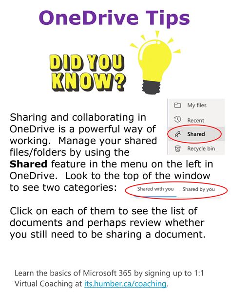 OneDrive Tips Shared Files Humber Communiqué