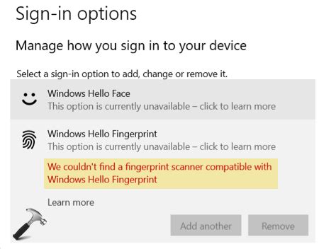 We Couldn T Find A Fingerprint Scanner Compatible With Windows Hello Fingerprint