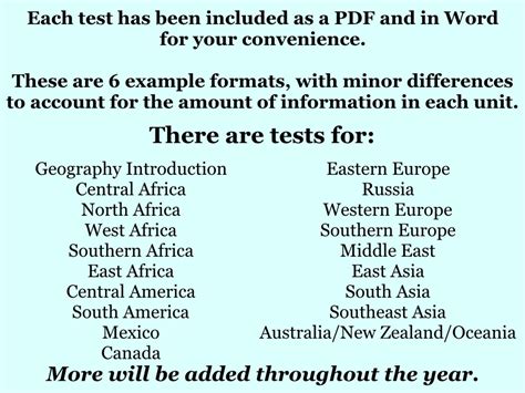 World Geography Tests Bundle