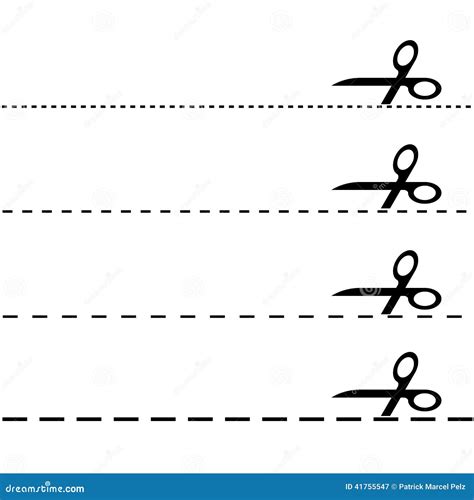 scissors on dashed line dash line and scissors dot outline and