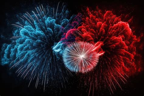 Premium Photo Blue And Red Fireworks Premium Photo Blue And Red Fireworks