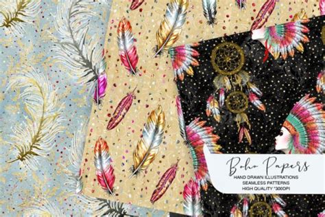 Boho Patterns Bohemian Patterns Graphic By Collartstudio · Creative