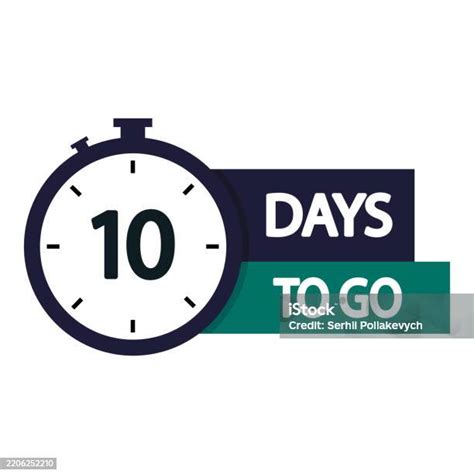 카운트다운 타이머 아이콘입니다 숫자 10 텍스트 대담하게도 10일 남았습니다 현대 시계 기호입니다 10에 대한 스톡 벡터 아트 및 기타 이미지 Istock