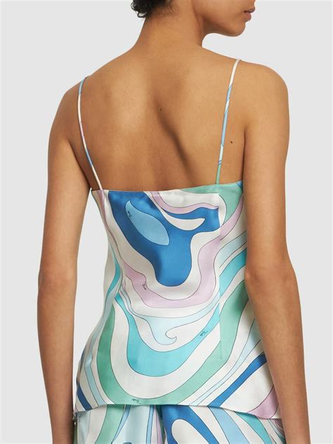 Pucci Printed Silk Twill Top Emilio Pucci