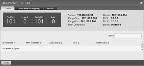 EdgeRouter X Configurar DHCP