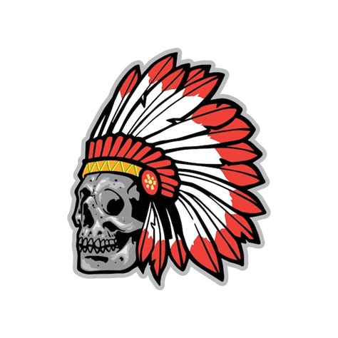 Premium Vector Indian American With Skull Face Artwork