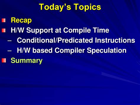 Hardware Support For Vliw Advance Computer Architecture Lecture Slides Docsity