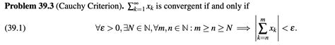 solved problem 39 3 cauchy criterion 1xk is convergent